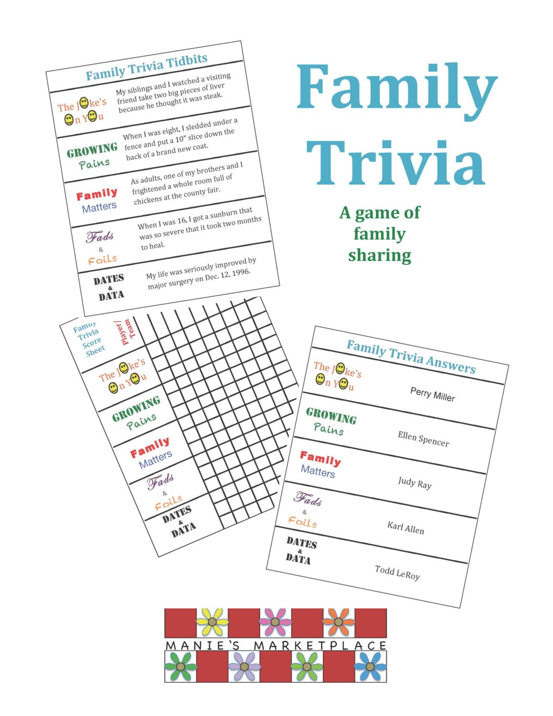 Family Trivia Game Instructions File - Etsy