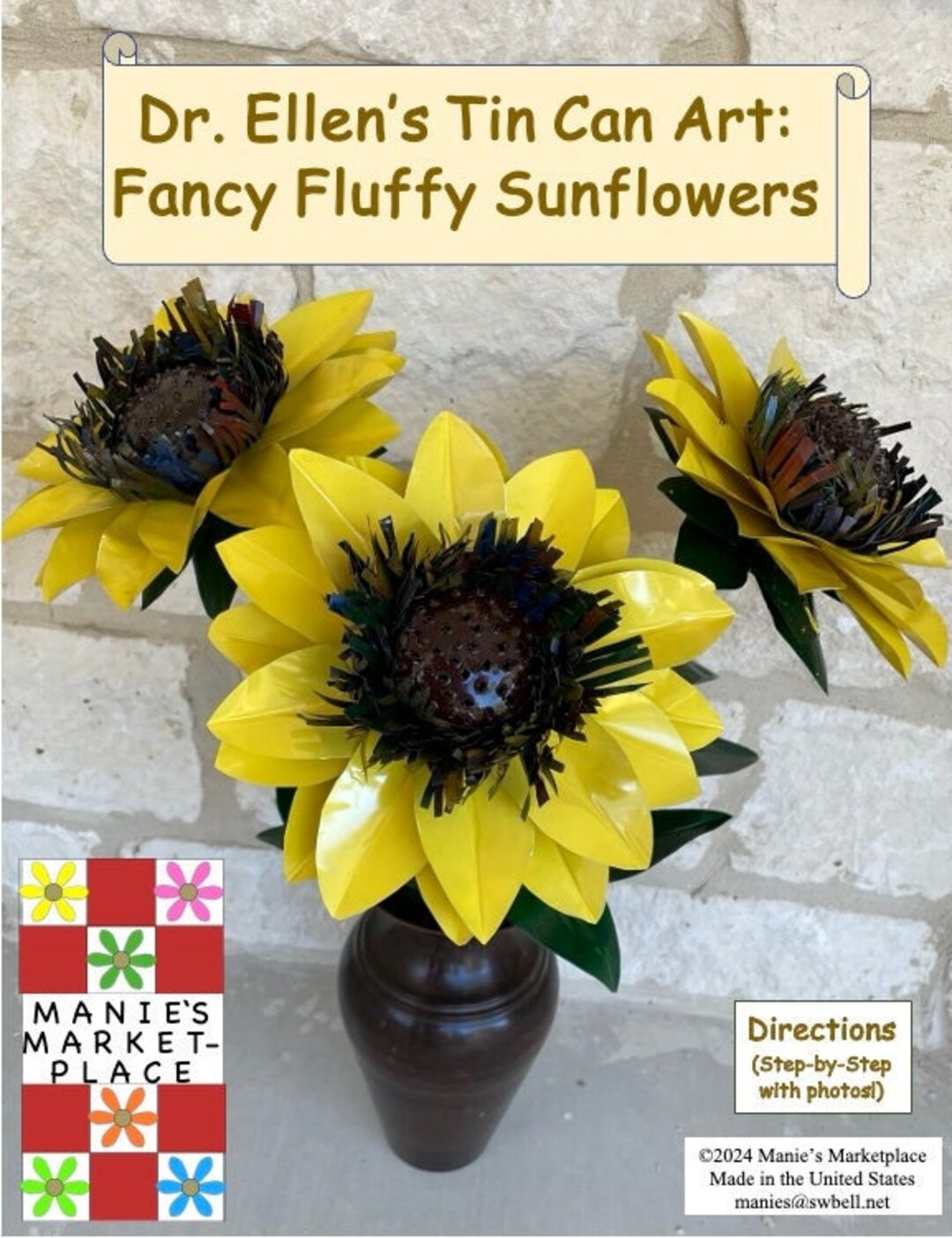 Fancy Fluffy Sunflowers: Dr. Ellen’s Tin Can Art Directions - Etsy