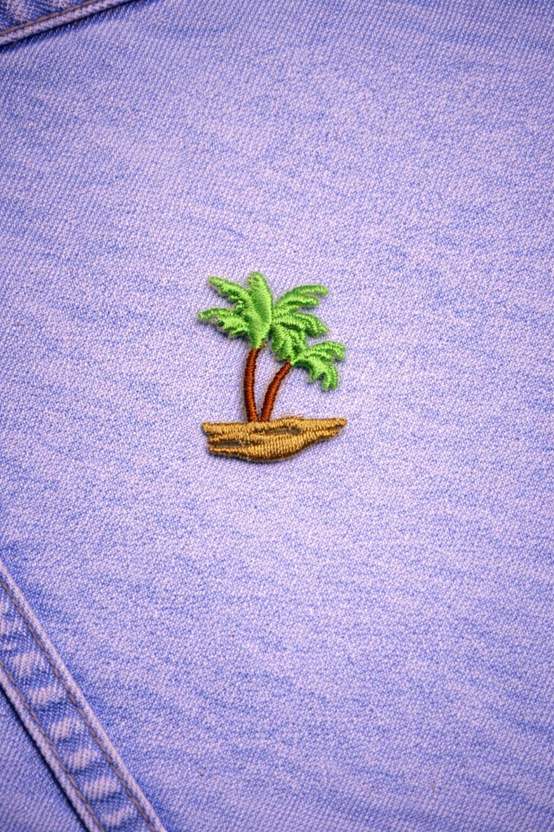 Mini Palm Tree Iron-on Patch (2-pack) – Embroidered Tropical Applique ...