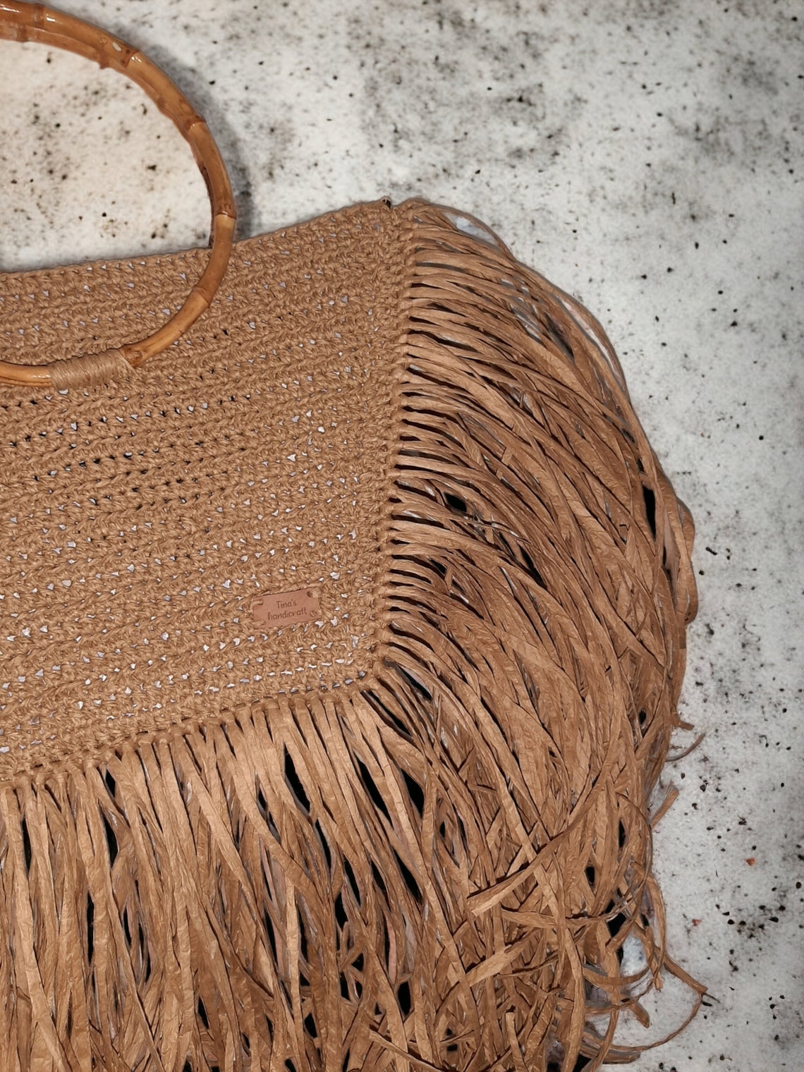 Crochet Bag Wιth Fringes From Ecological Rafia Yarn - Etsy