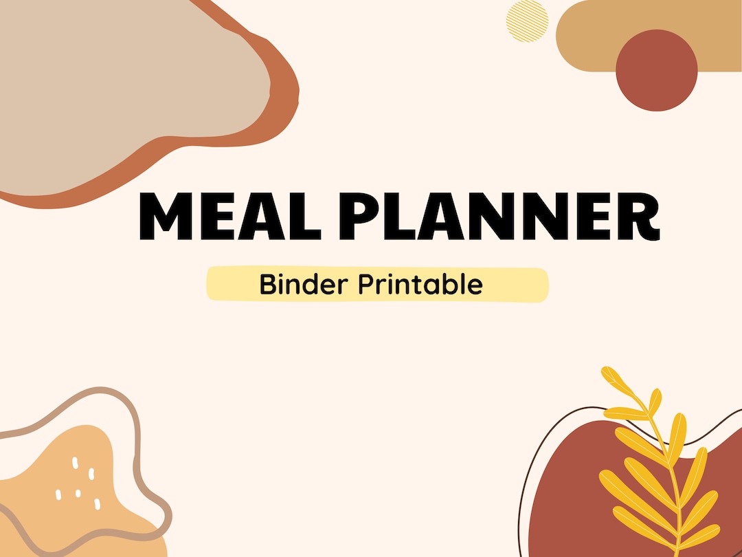 Printable Meal Plan Binder - Etsy