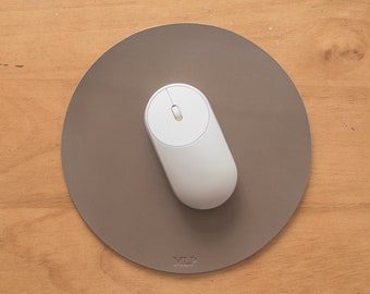 12 COLORS Caramel Round Buttero Leather Mouse Pad | Etsy