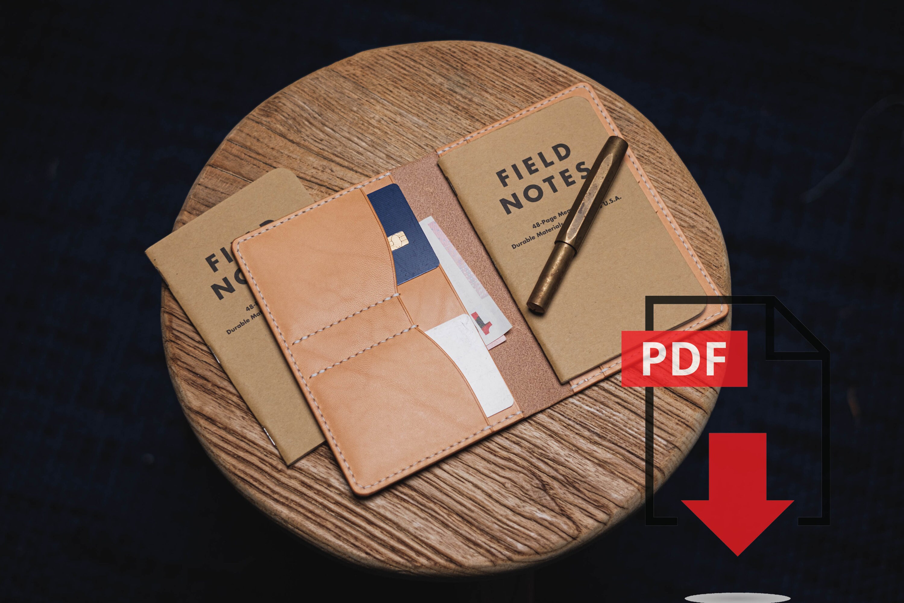 Leather Field Notes Wallet PDF Template Set No.12 Digital | Etsy