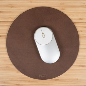 12 COLORS - Brown Round Buttero Leather Mouse Pad - Etsy