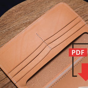 Leather Biker Long Wallet PDF Template Set No.10 - Digital ...
