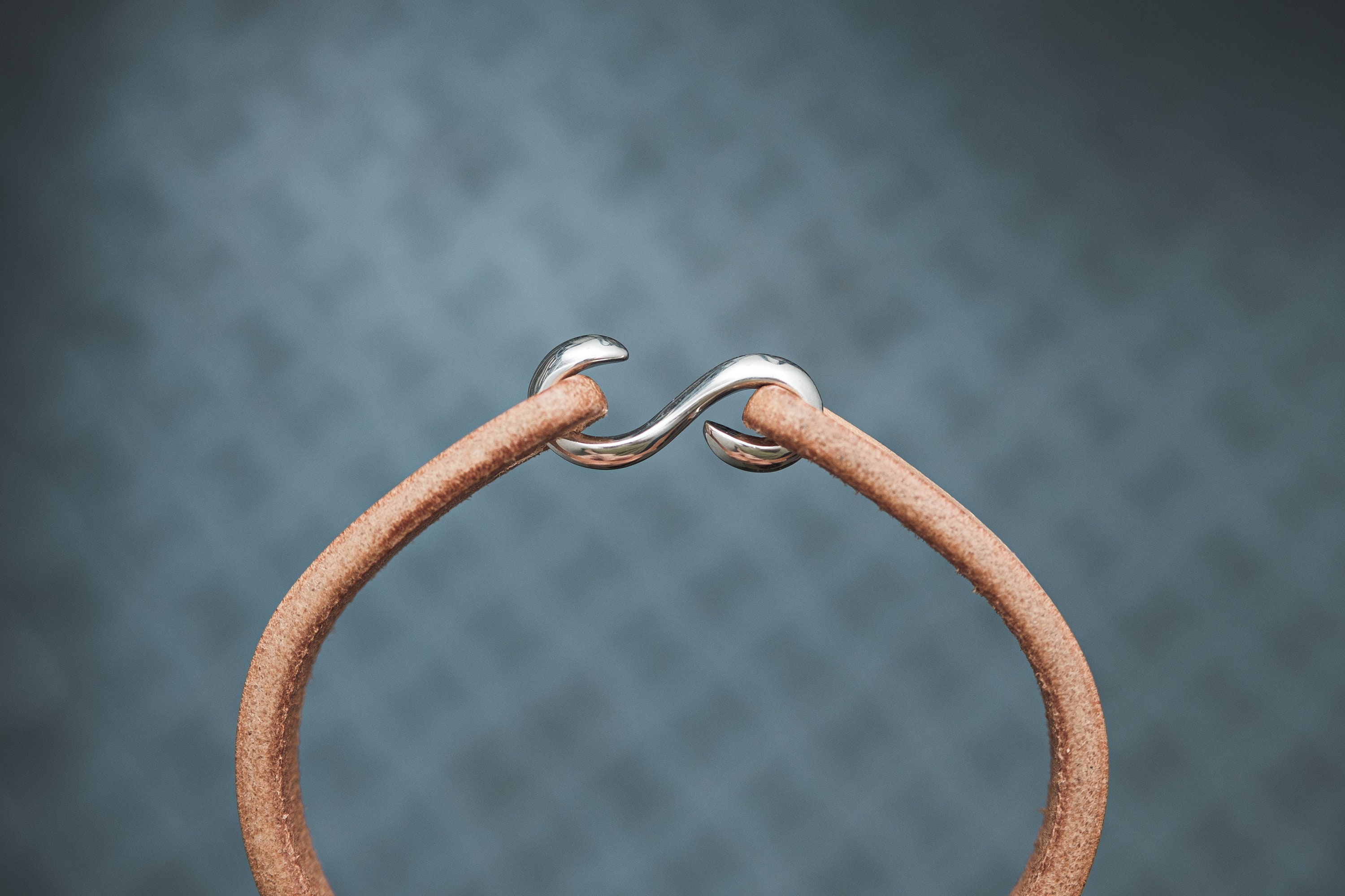 925 Sterling Silver S Hook Natural Vegetable Tanned Leather | Etsy