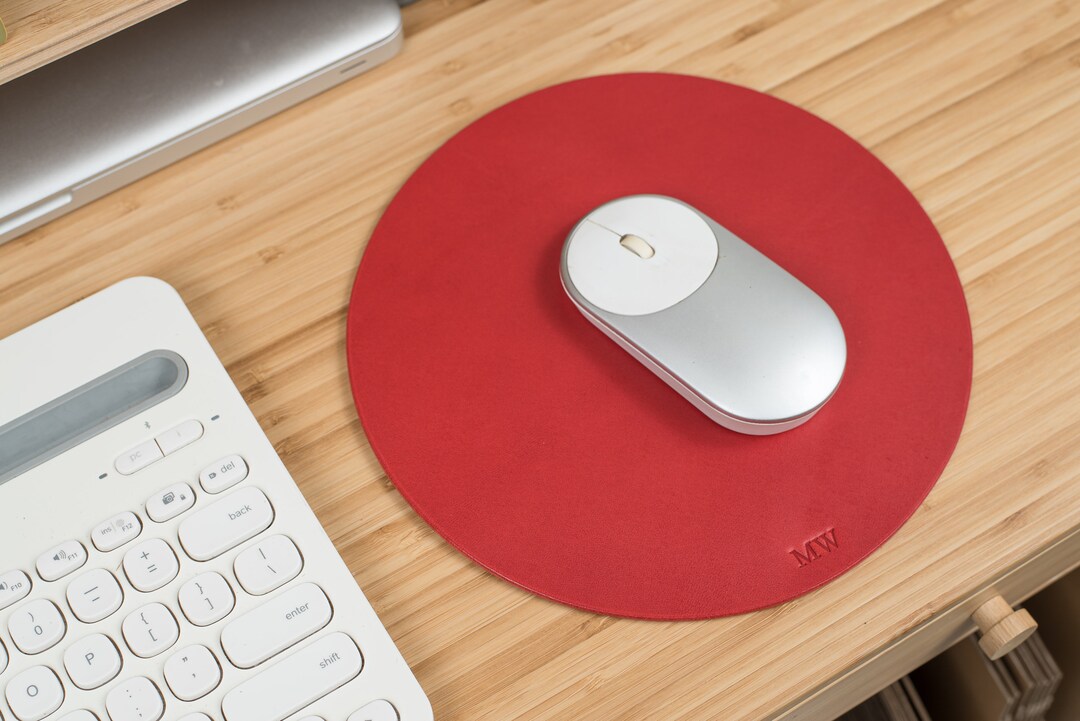 12 COLORS - Red Round Buttero Leather Mouse Pad - Etsy