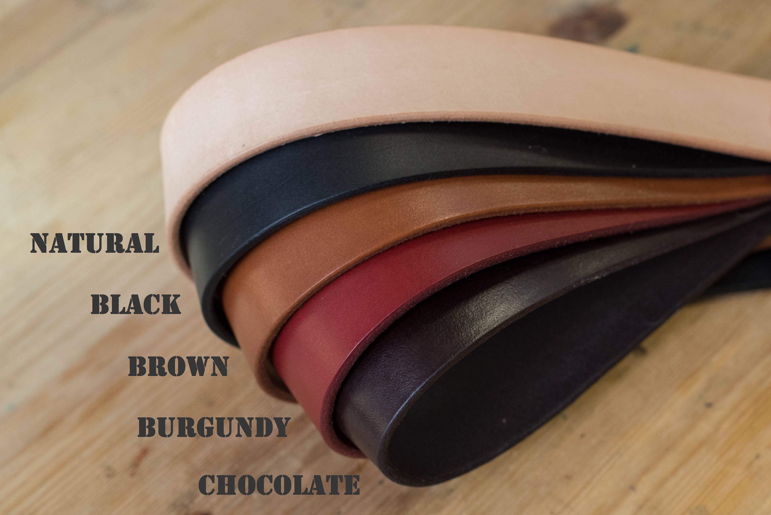 CUSTOMIZABLE 5 COLORS Black Vegetable-tanned Leather | Etsy