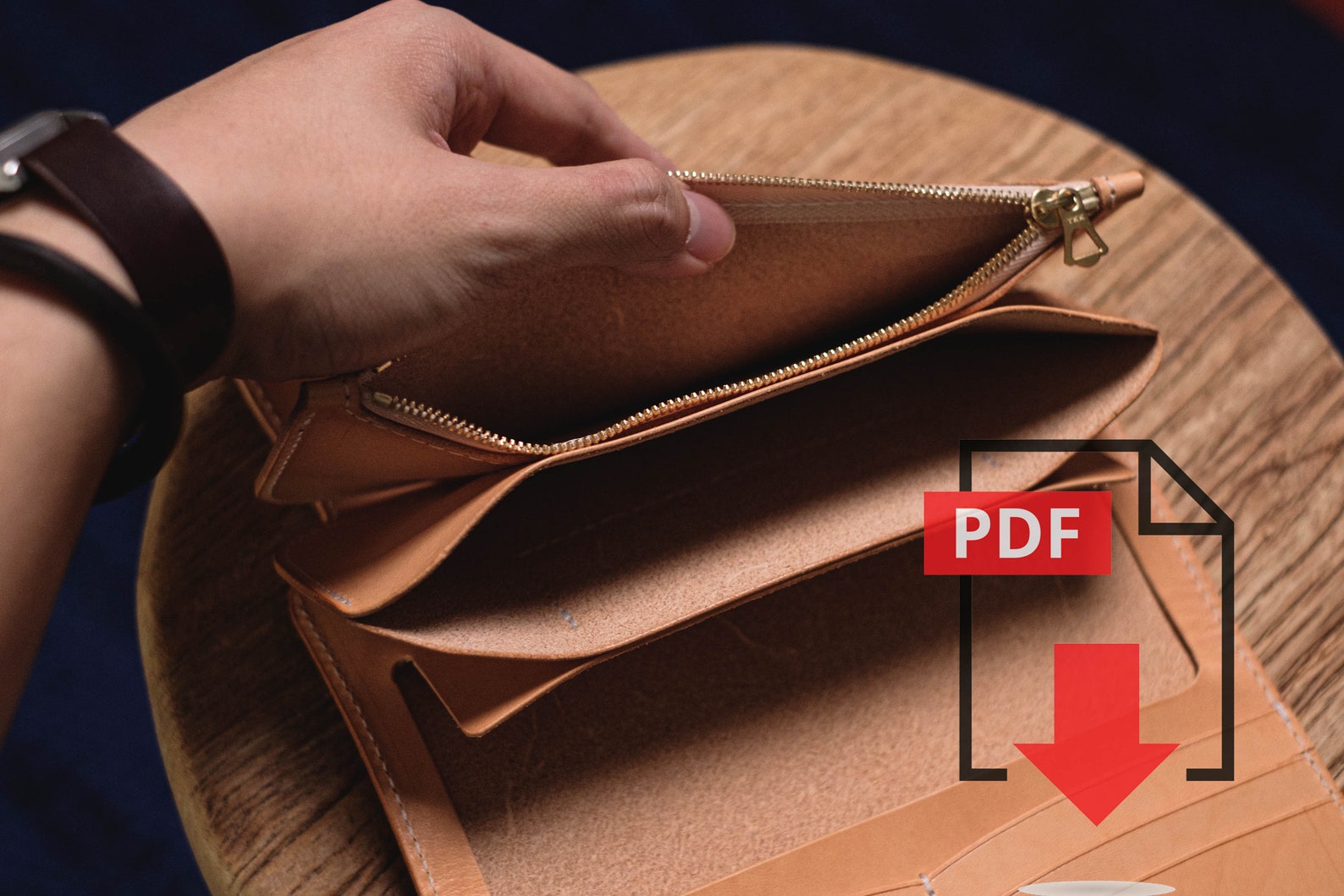 Leather Biker Long Wallet PDF Template Set No.10 Digital | Etsy