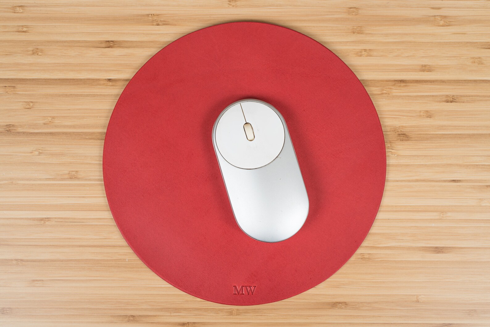 12 COLORS Red Round Buttero Leather Mouse Pad - Etsy