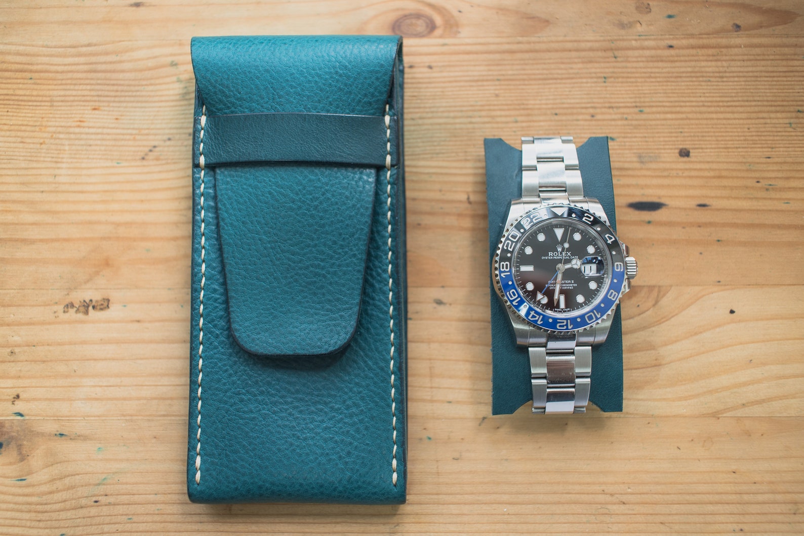 Navy Blue Minerva Box Vegetable Tanned Leather Watch Pouch - Etsy