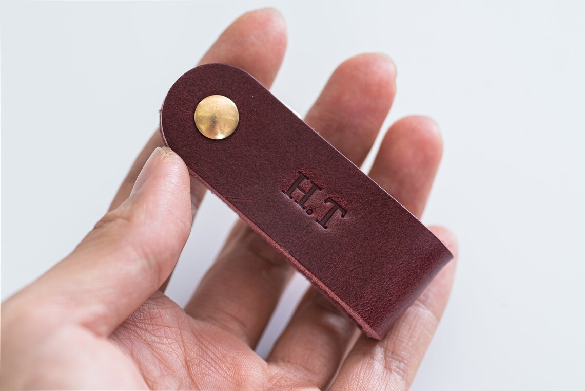 13 Colors Leather Swivel Key Holder Personalized Key Fob | Etsy