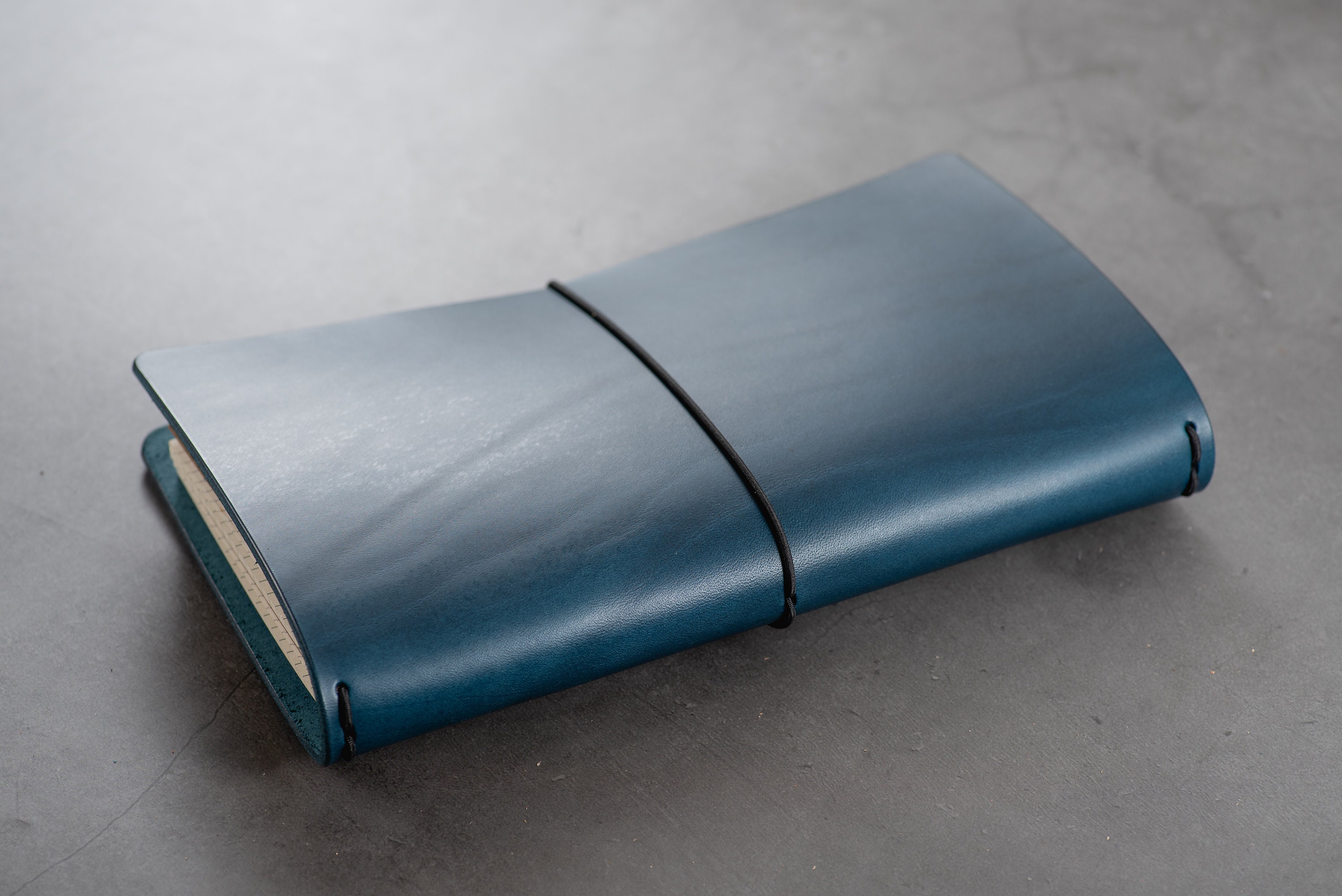 All Sizes - Navy Blue Buttero Leather Traveler's Notebook Cover (no ...