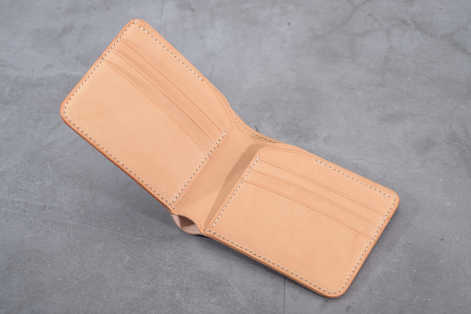 7 COLORS - 6-slot Natural Shell Cordovan & Natural Leather Billfold ...
