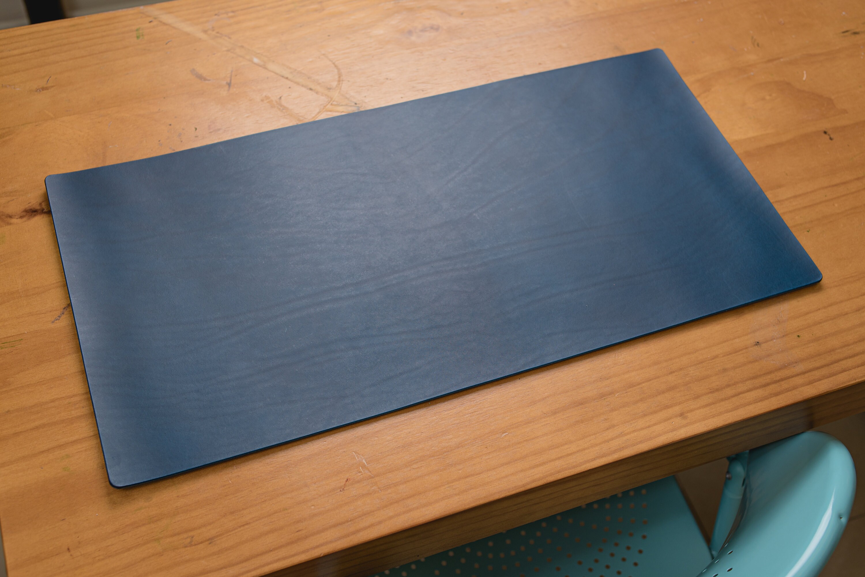 12 COLORS - Navy Blue Buttero Leather Desk / Keyboard & Mouse Pad - Etsy