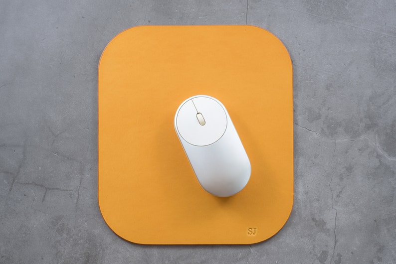12 COLORS Mustard Yellow Buttero Leather Mouse Pad - Etsy