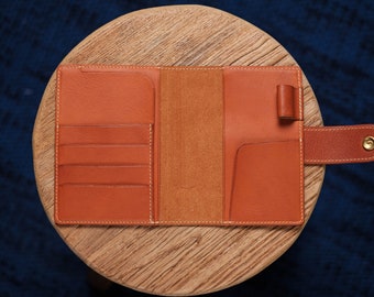 A6/hobonichi/midori MD Natural Trifold Leather Notebook Cover | Etsy