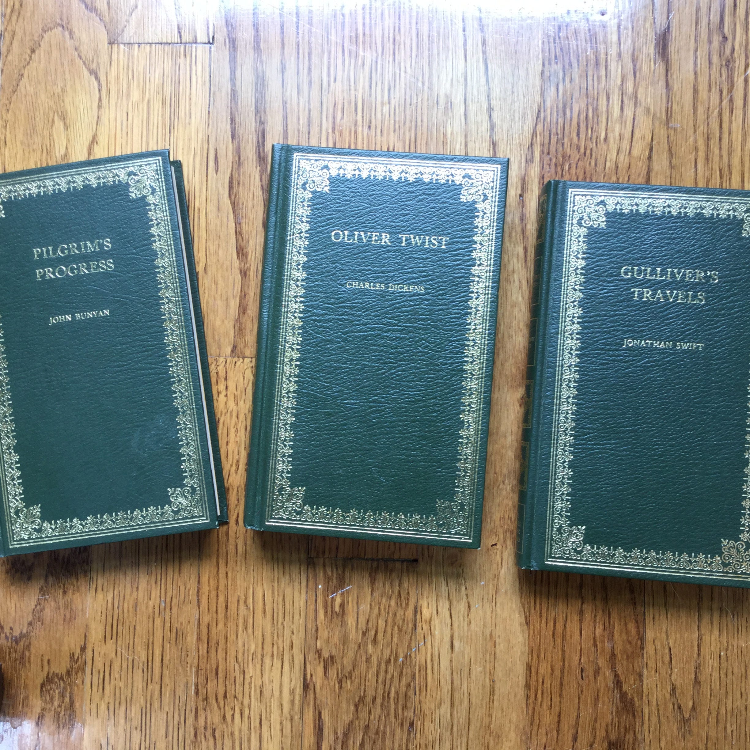 Set of 3 Classic Decorative Leather book, Vintage Book decor, The ...