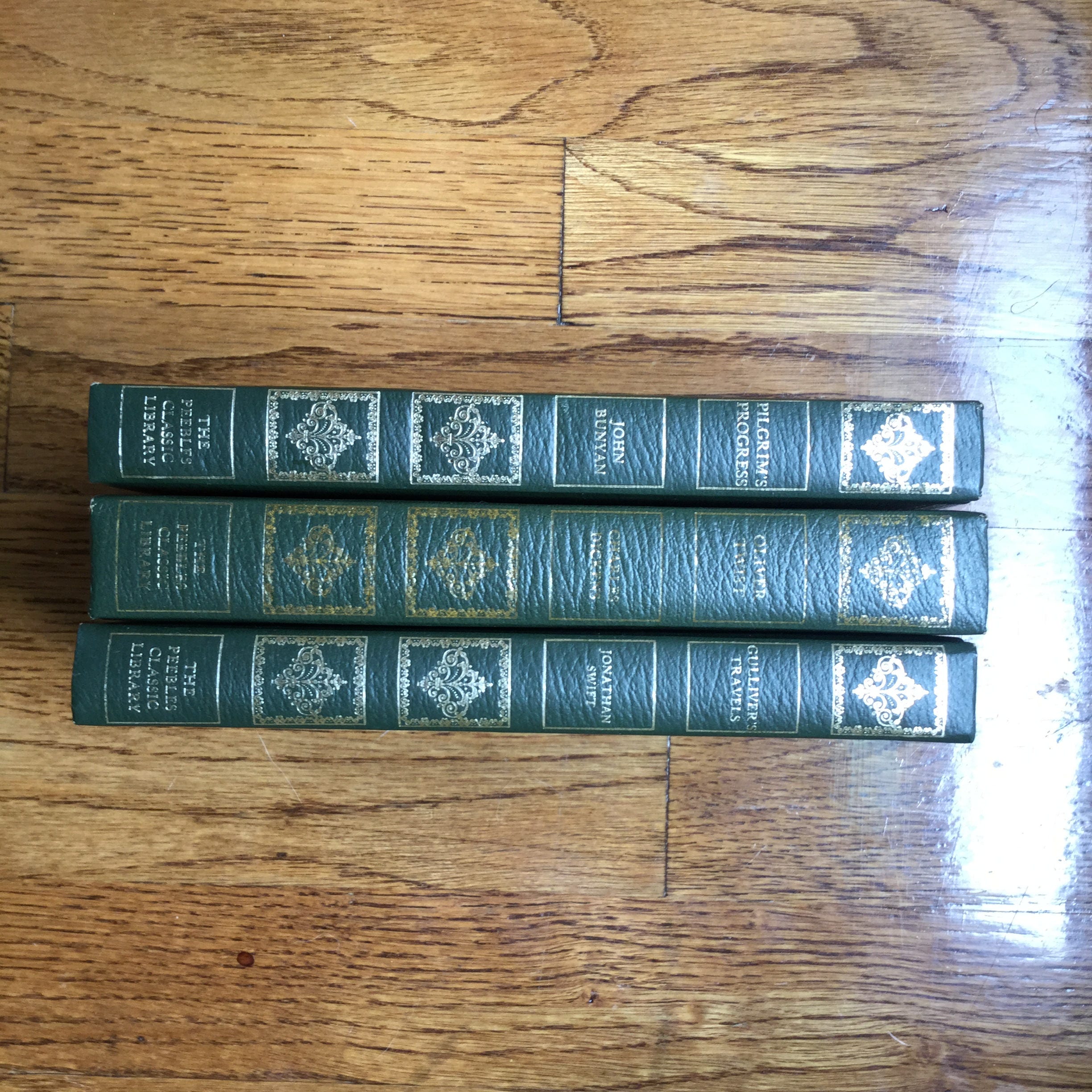 Set of 3 Classic Decorative Leather book, Vintage Book decor, The ...