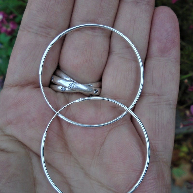Sterling Hoop Earrings - Etsy
