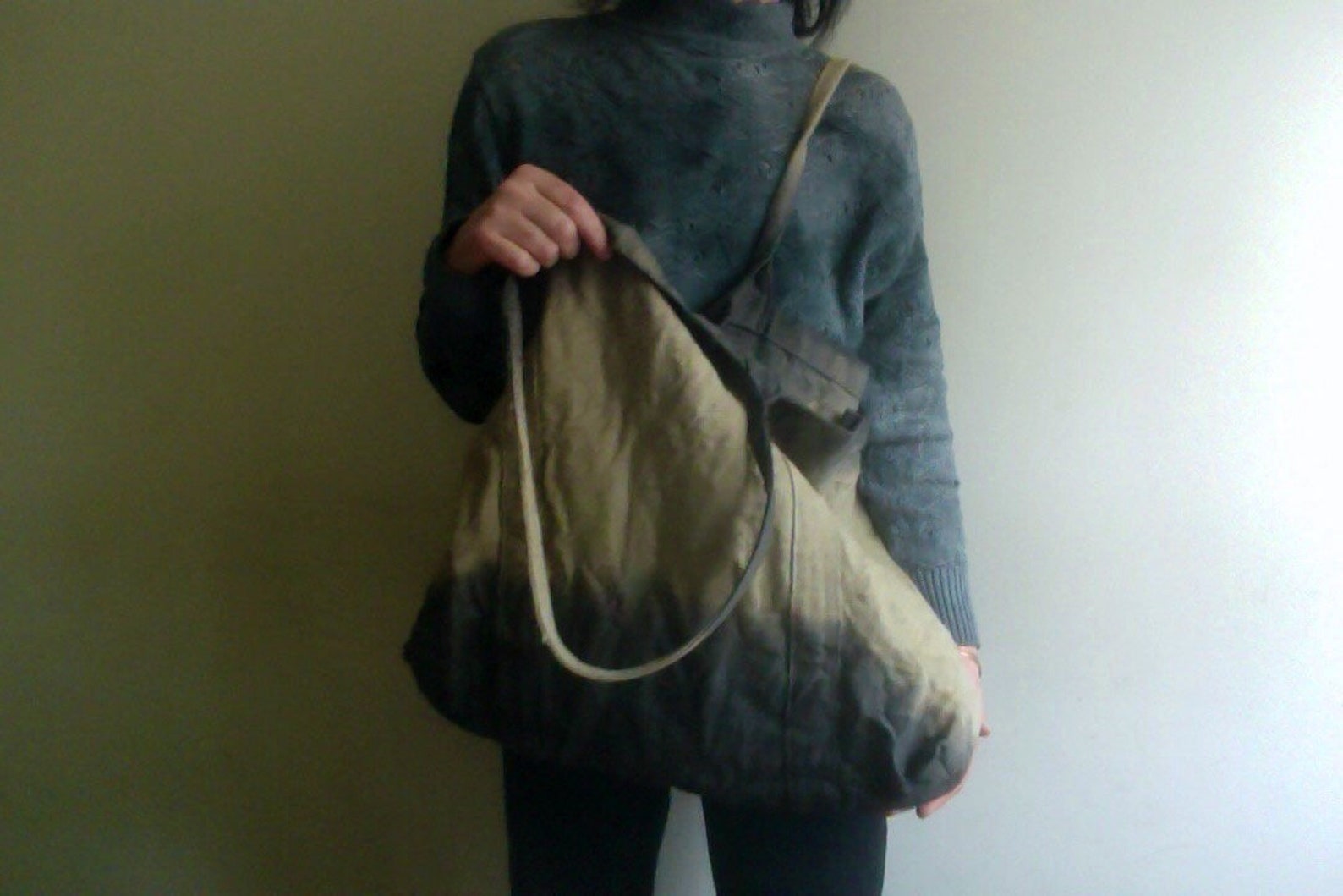 Linen Tote Bag Hand-dyed Linen Bag Recycled Linen Bag Large - Etsy