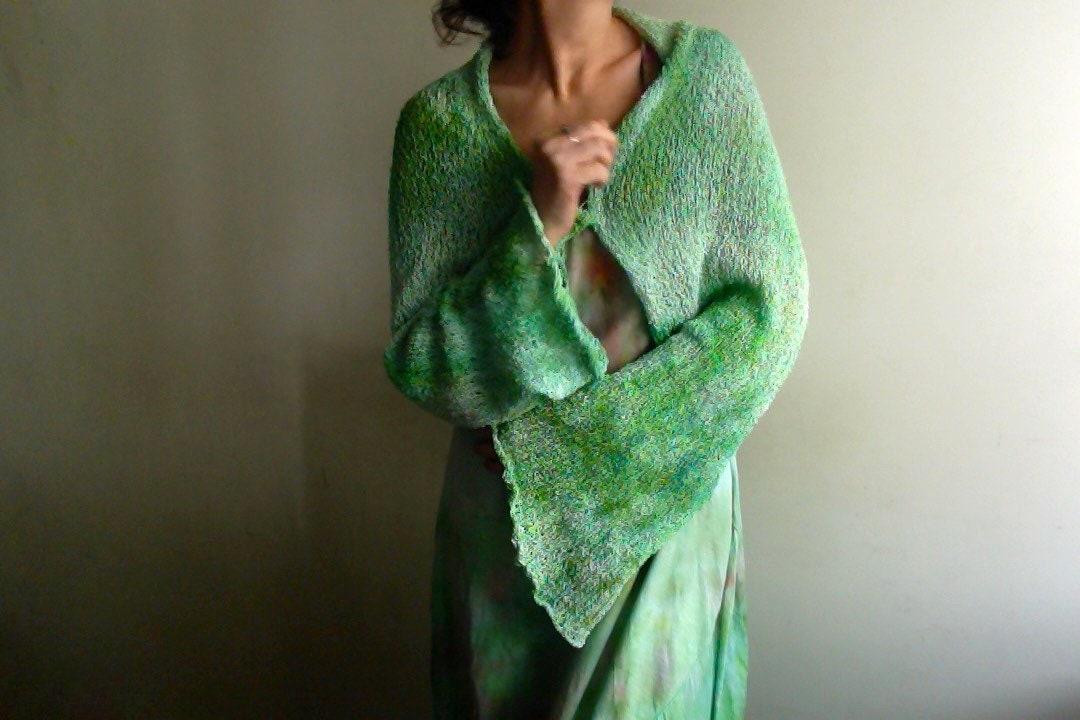 Bolero Made of Cotton Knit, Unique, Hand-dyed, Summer Shoulder Cover ...