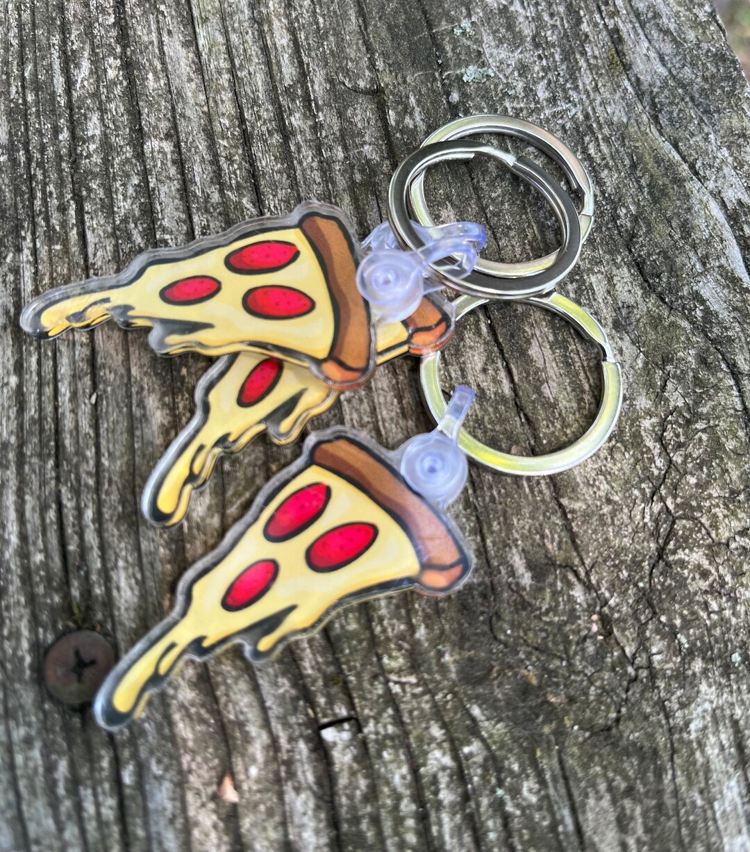 Pizza Keychain- Pepperoni Pizza - Etsy