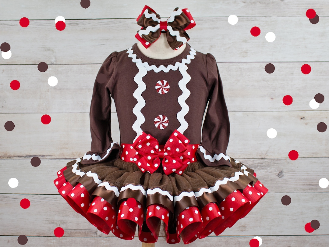 Gingerbread Tutu Dress Gingerbread Dress Girls Holiday Dress Christmas ...