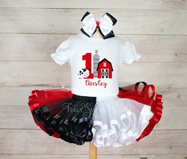 Farm Birthday Outfit Girls Barnyard First Birthday Farm | Etsy