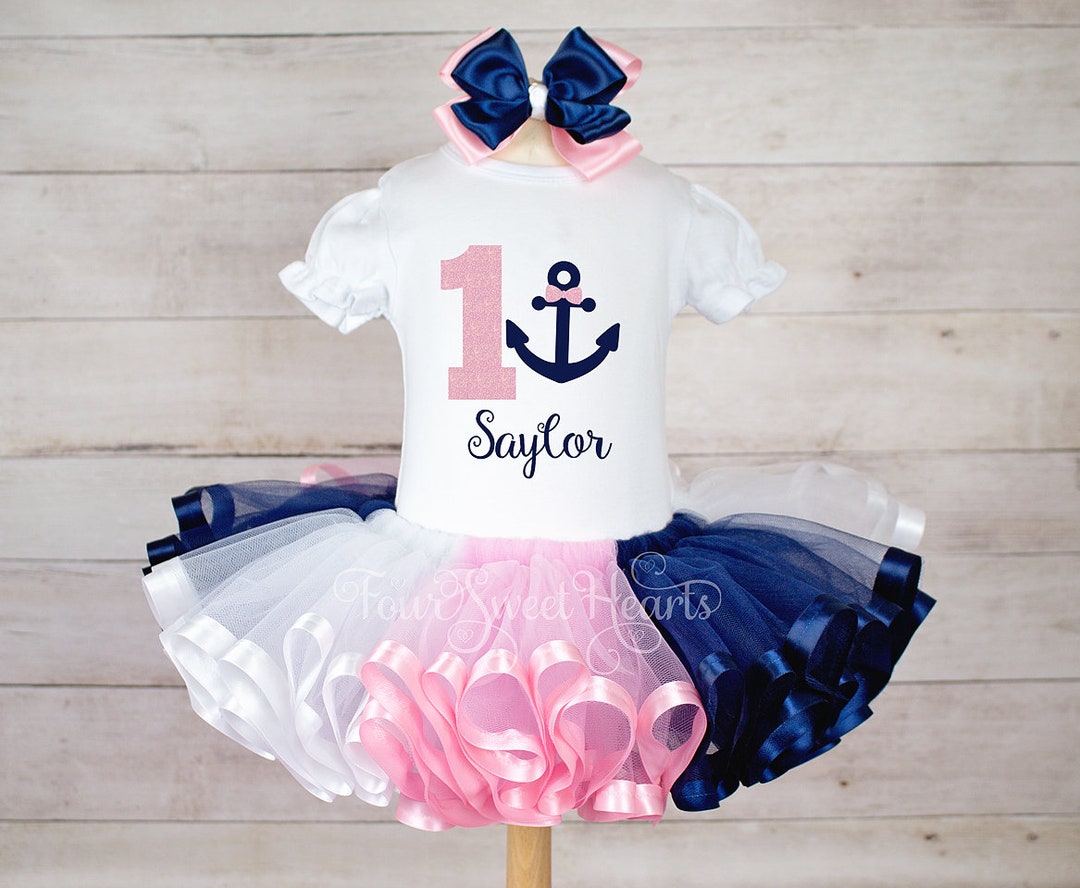 Nautical Birthday Outfit Anchor First Birthday Sailor Shirt Girl Anchor ...