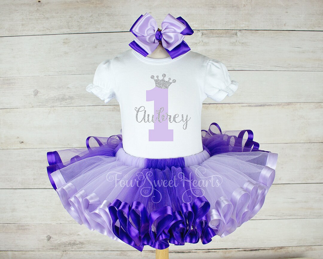Purple Princess Birthday Outfit: Tutu, Crown Shirt & Hairbow - Etsy