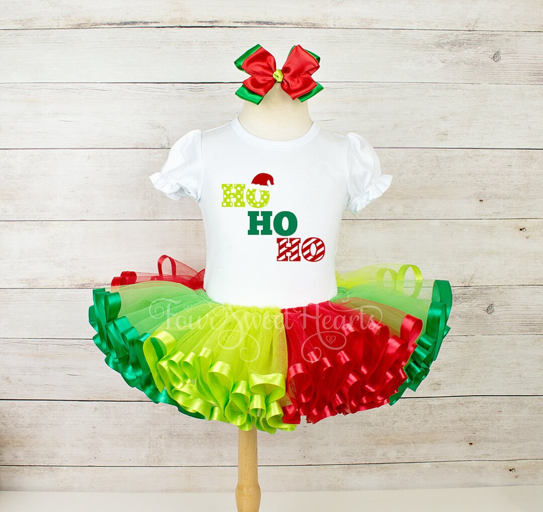 Girls Christmas Tutu Outfit: Santa Shirt, Holiday Dress - Etsy
