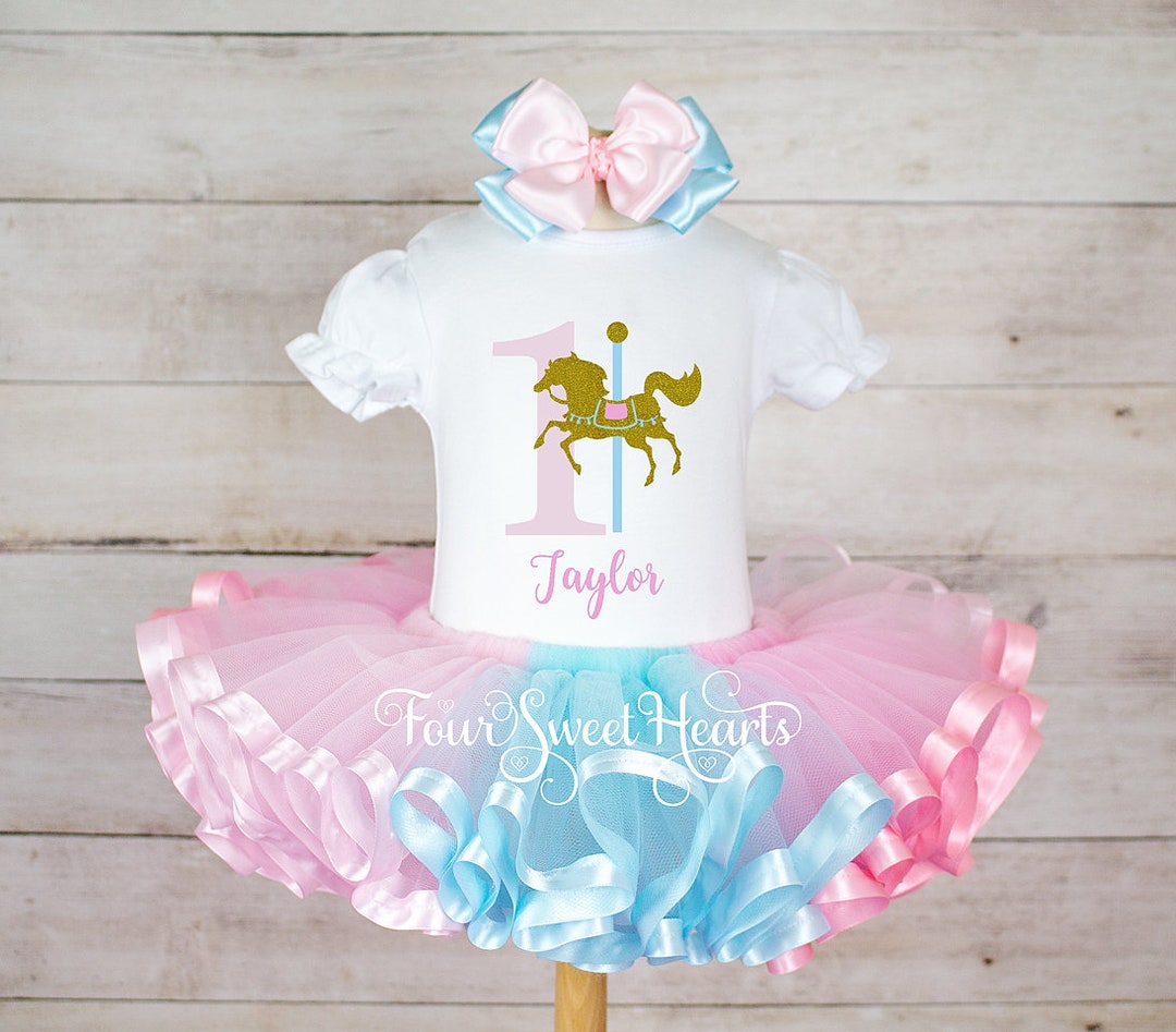 Carousel Outfit Girls 1st Birthday Outfit Carousel Horse Outfit Pink ...