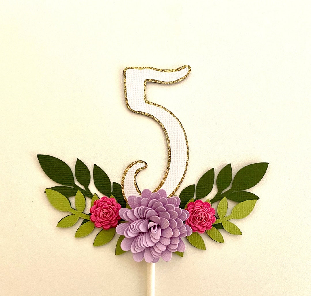 5" Blooming Cake Topper - Medina Numbers - Etsy