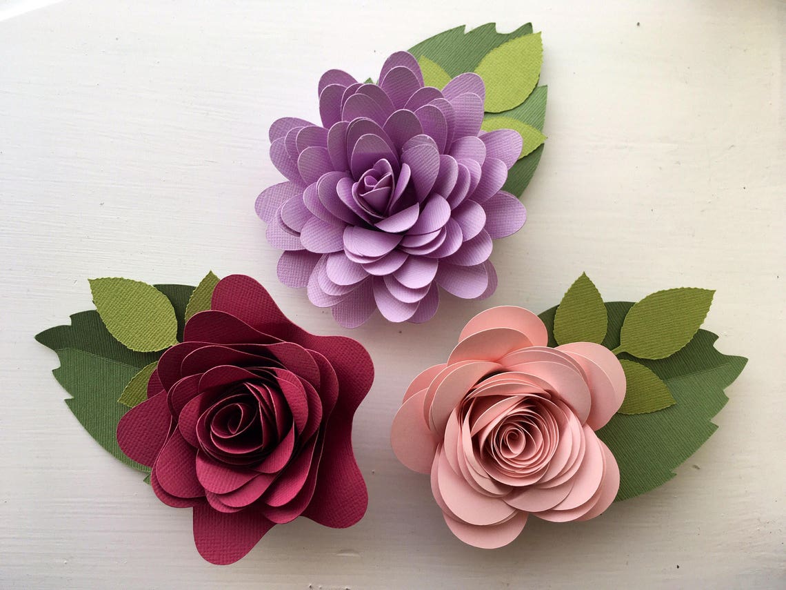 3" Paper Spiral Flowers - Etsy