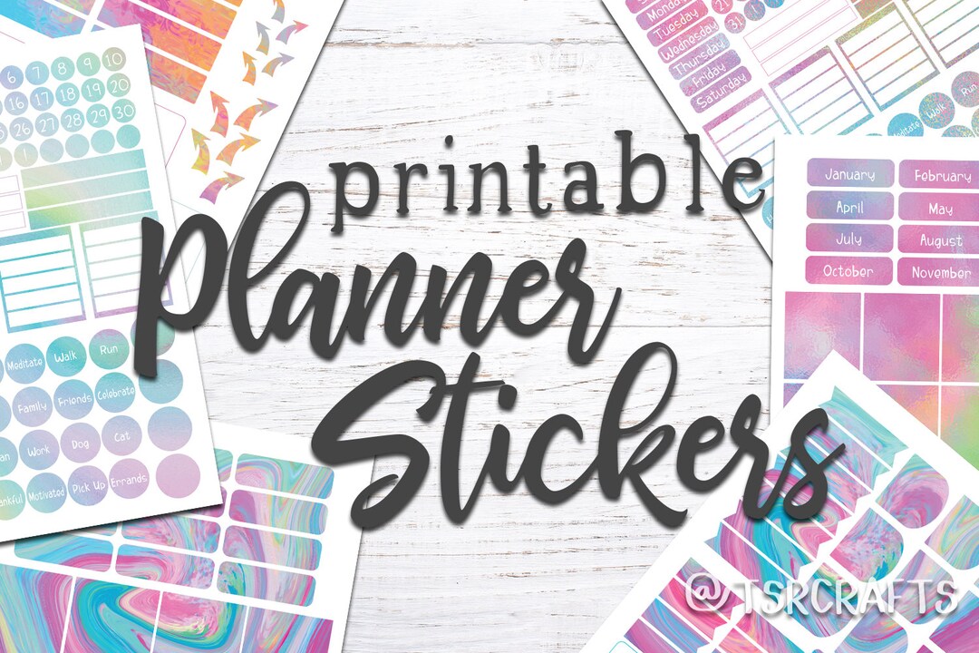 Printable Planner Stickers Rainbow in PDF and PNG - Etsy