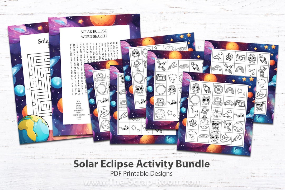Solar Eclipse Printable Activity Bundle Includes Solar Eclipse Word ...