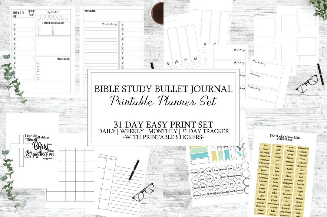 Bible Study Journal Printables Devotional Printable Planner Inserts - Etsy
