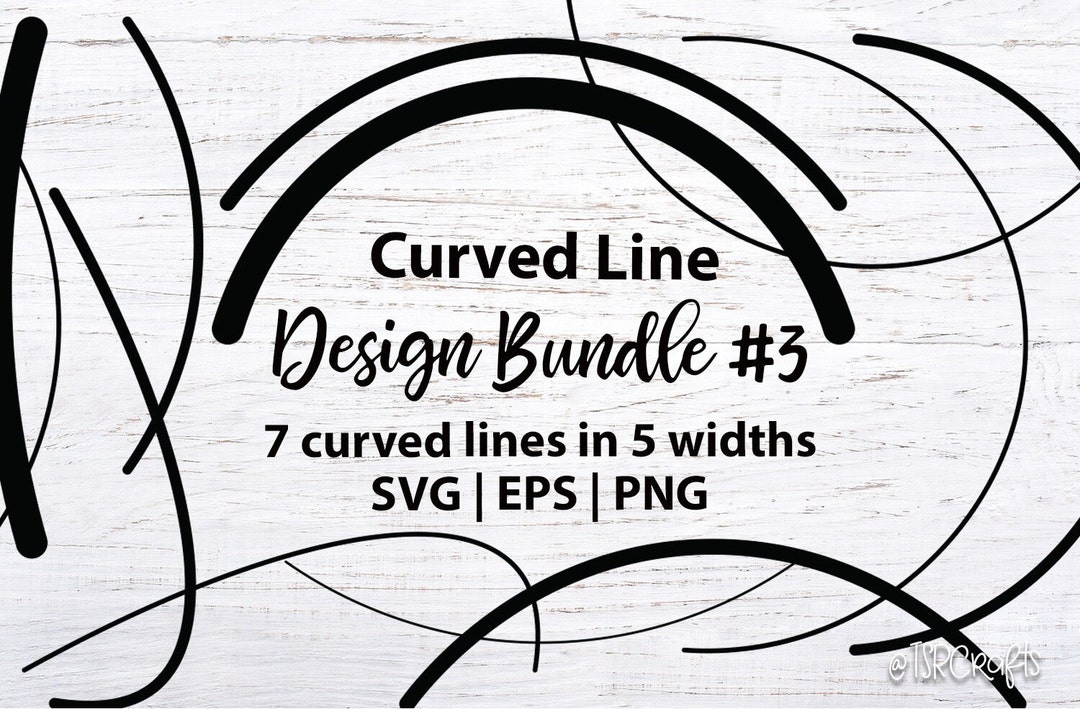 Curved Line SVG Bundle #3 Includes 7 Different Curved Lines in 5 ...