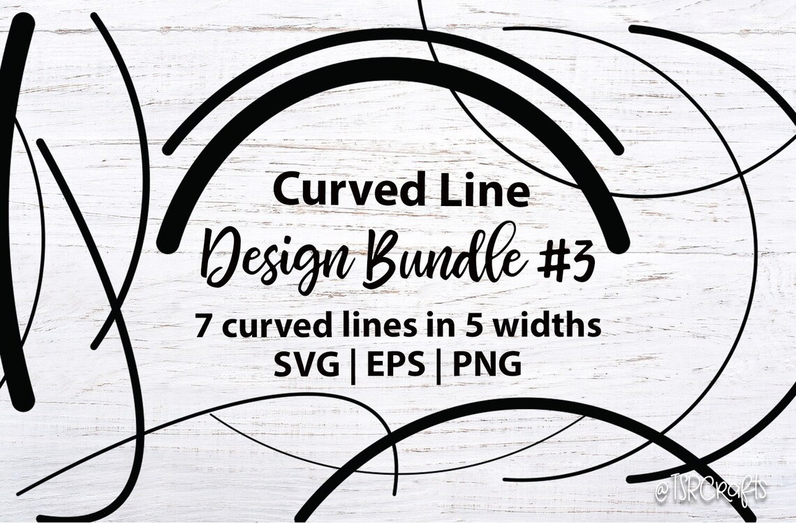 Curved Line SVG Bundle #3 Includes 7 Different Curved Lines in 5 ...