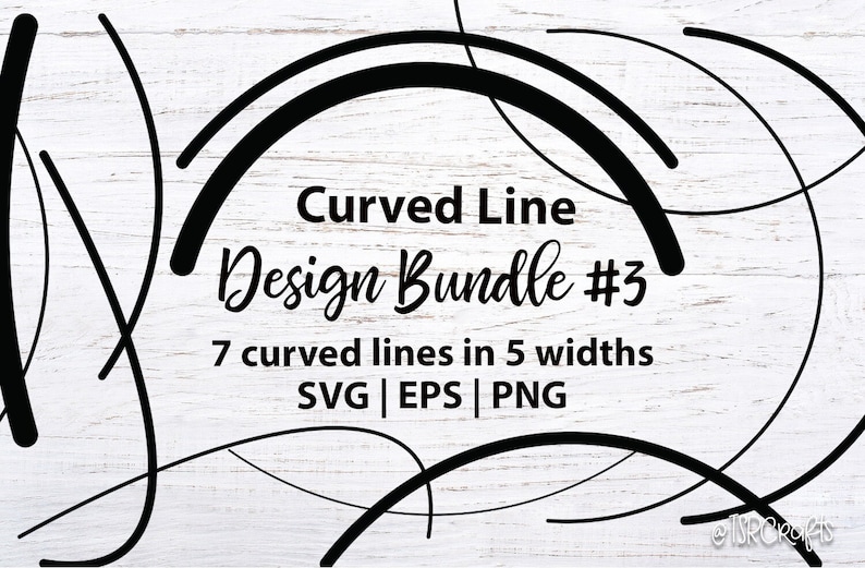 Curved Line SVG Bundle #3 Includes 7 Different Curved Lines in 5 ...