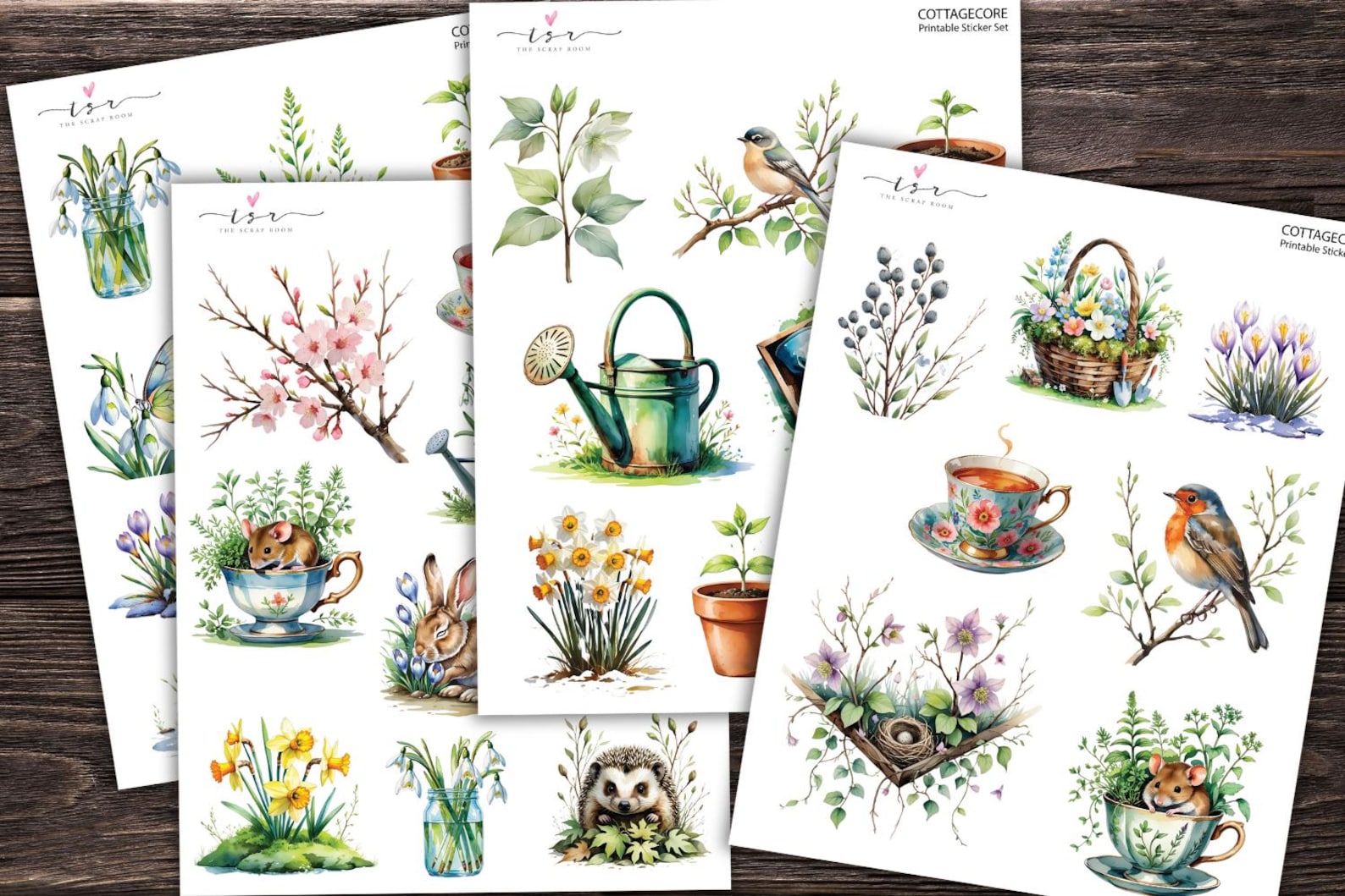 Cottagecore Stickers Printable Junk Journal Ephemera Sticker Bundle ...