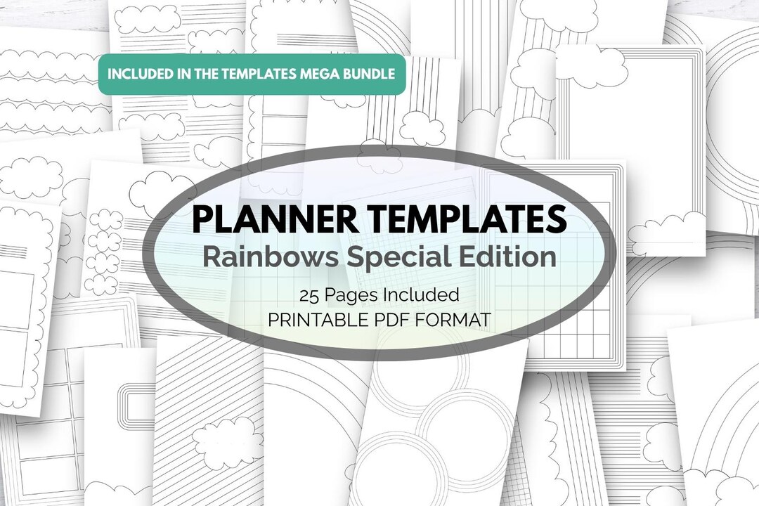 Rainbows Planner Printable Templates, Daily & Monthly, 25 Pages ...