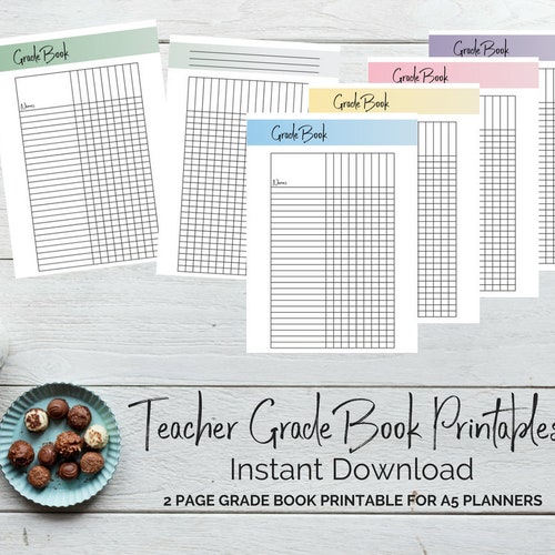 Teacher's Grade Book Printable Planner Templates Bundle - Etsy