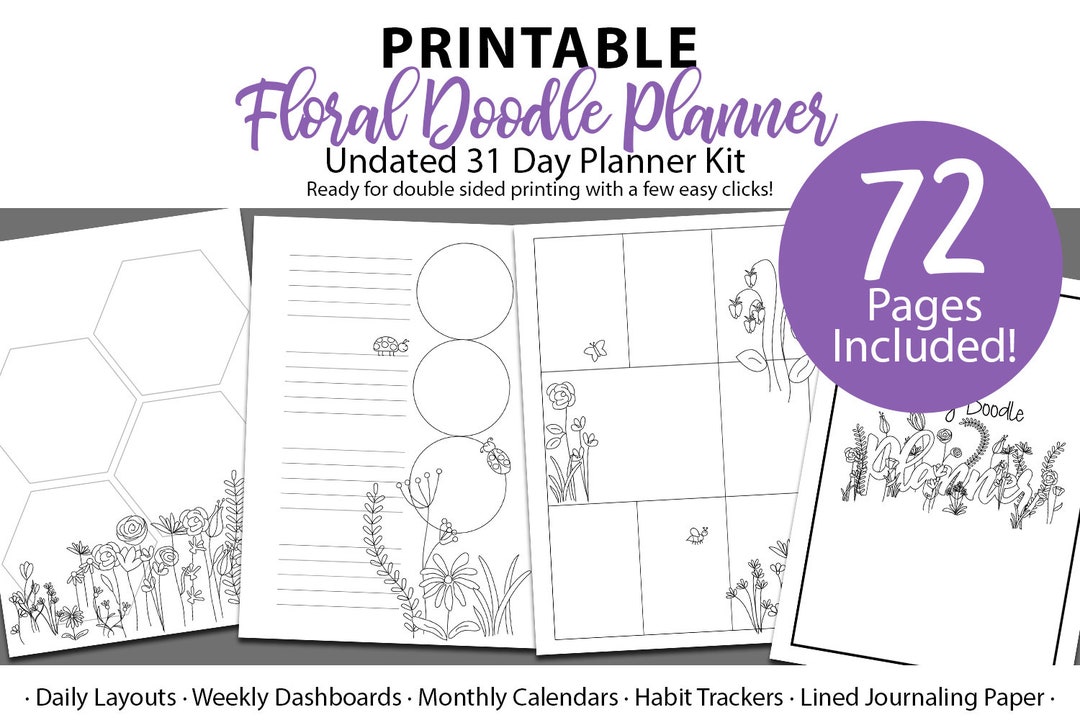 Floral Planner Vol 7 Floral Daily Planner Printables Floral Planner ...