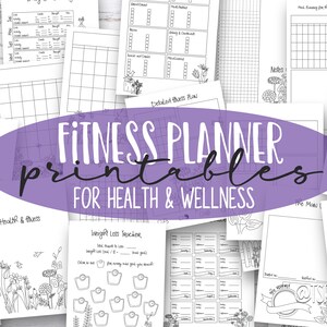 Weight Loss Journal Printables Wellness & Fitness Planner Inserts ...