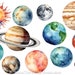 Space Watercolor Clip Art Designs, Planets Png, Planets Clip Art ...