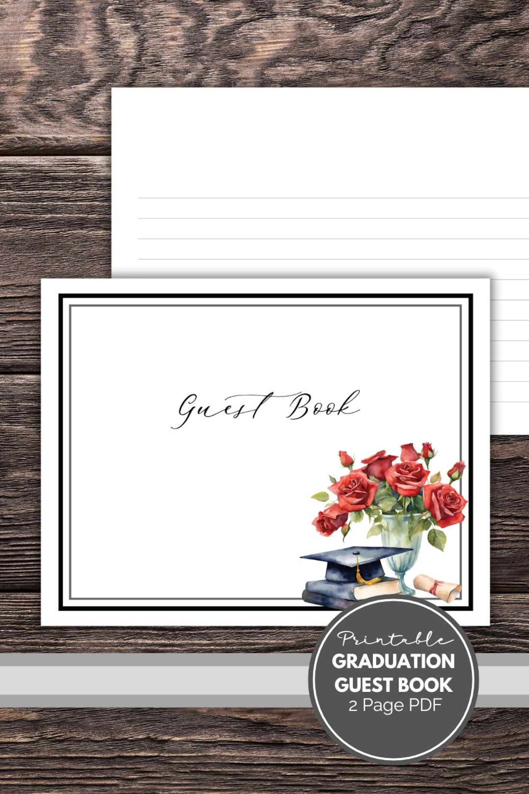 Printable Graduation Guest Book Guest Book Pages Graduation Guest Book ...