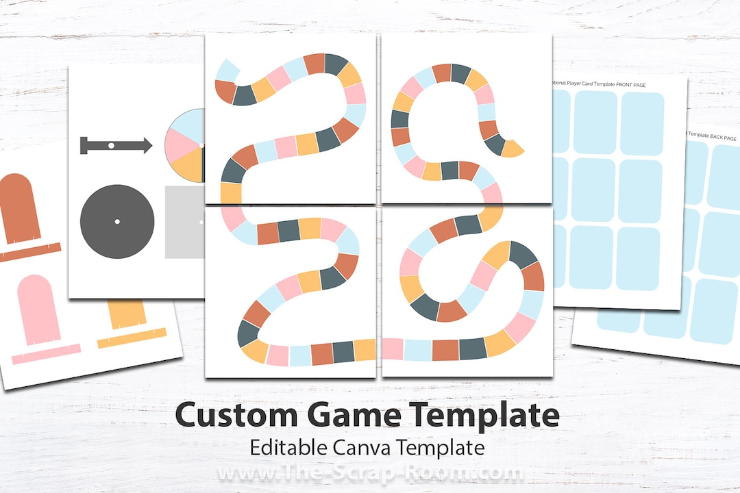 Editable Board Game Template Customizable Game Board Template Canva ...