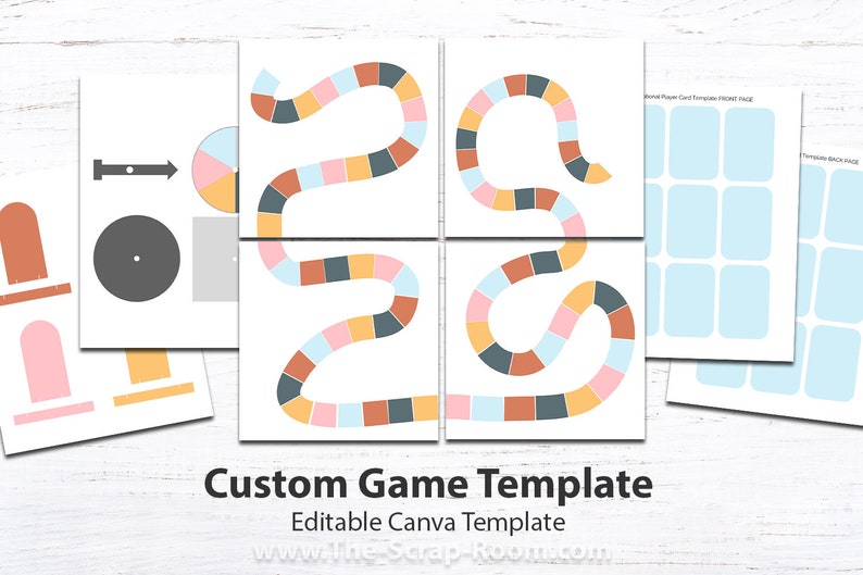 Editable Board Game Template Customizable Game Board Template Canva ...